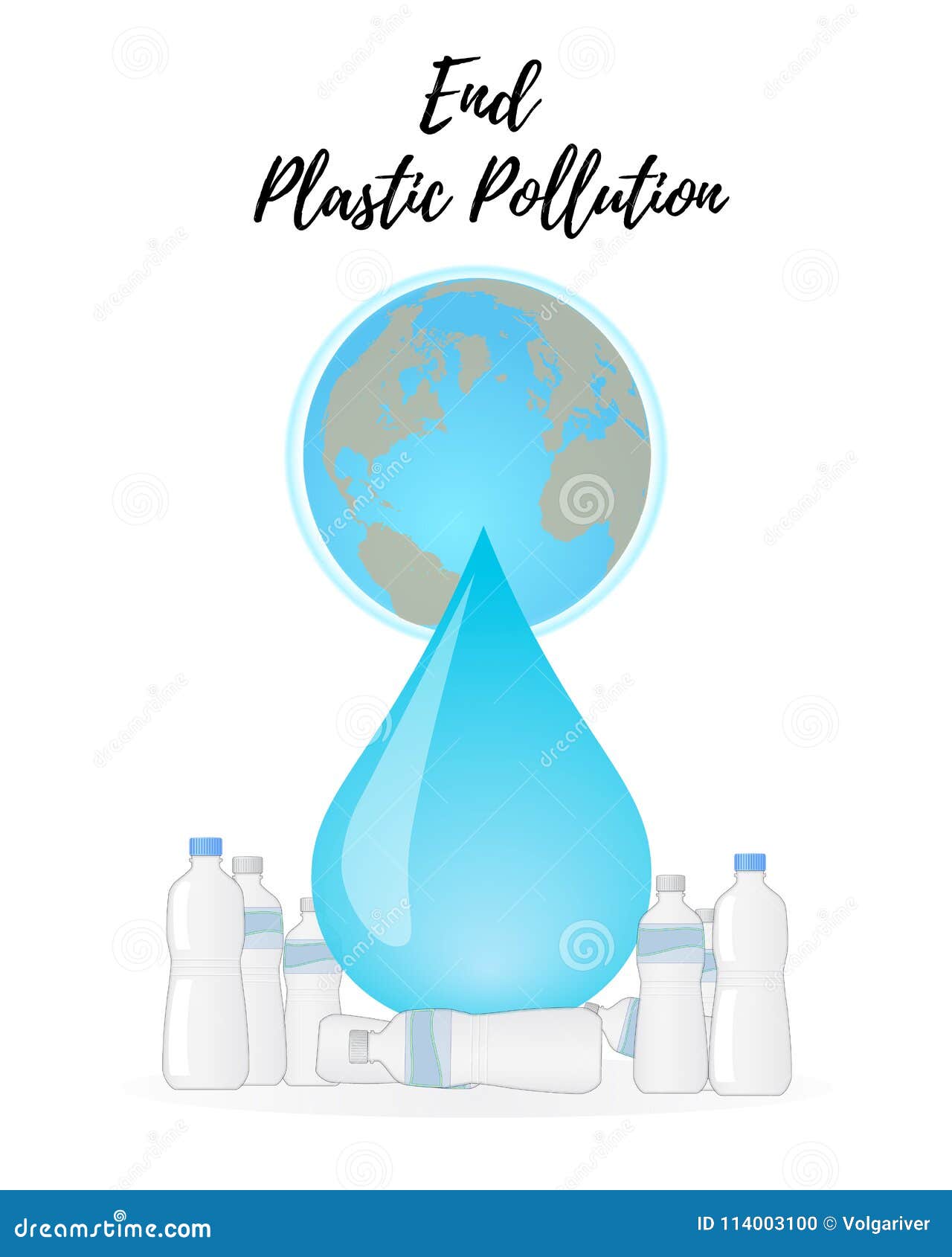 End Plastic Pollution. Vector Illustration. Stock Vector - Illustration ...