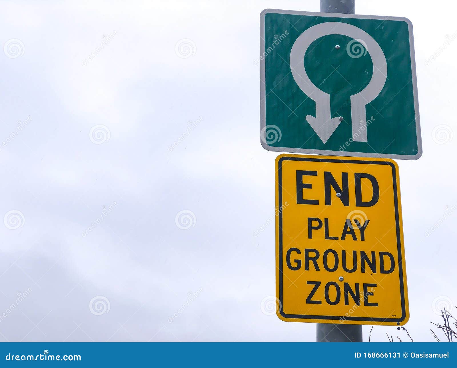 End Play Ground Zone Sign with an Arrow Stock Image - Image of graphic ...
