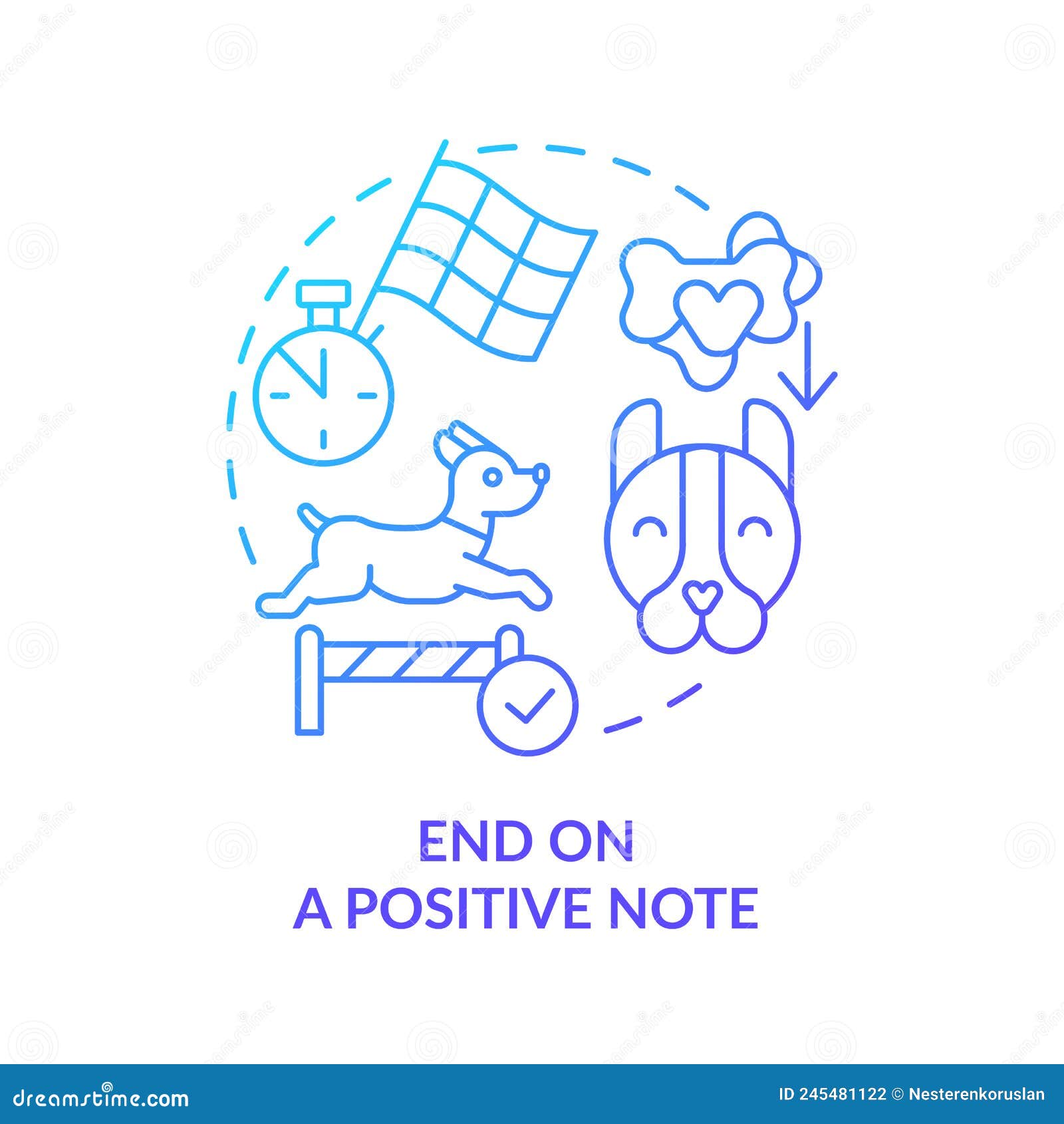 End on Positive Note Blue Gradient Concept Icon Stock Vector ...