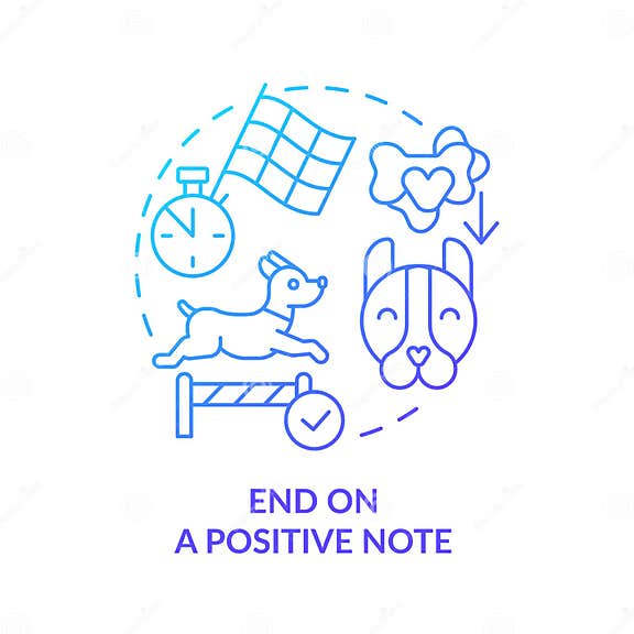 End on Positive Note Blue Gradient Concept Icon Stock Vector ...