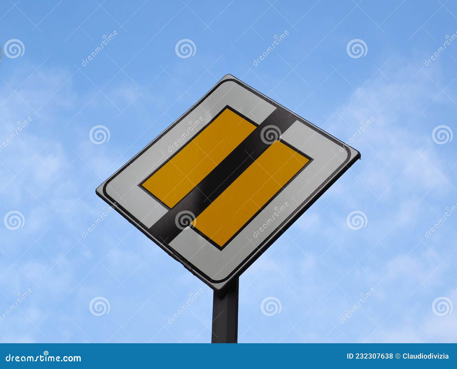 End of priority road sign stock photo. Image of signals - 232307638
