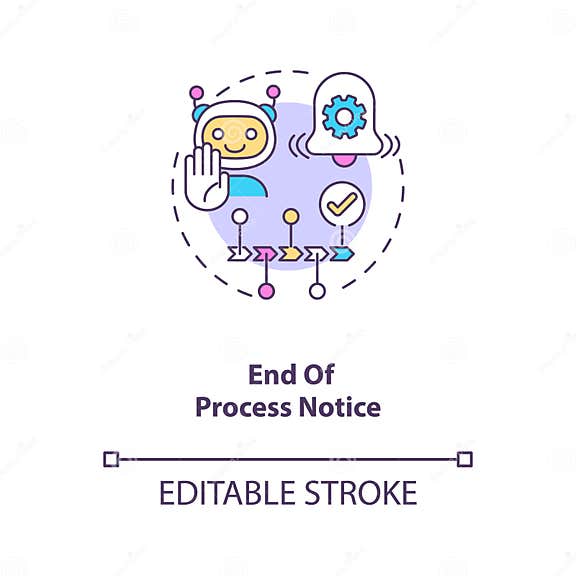 End Process Notice Concept Icon Stock Vector - Illustration of message ...