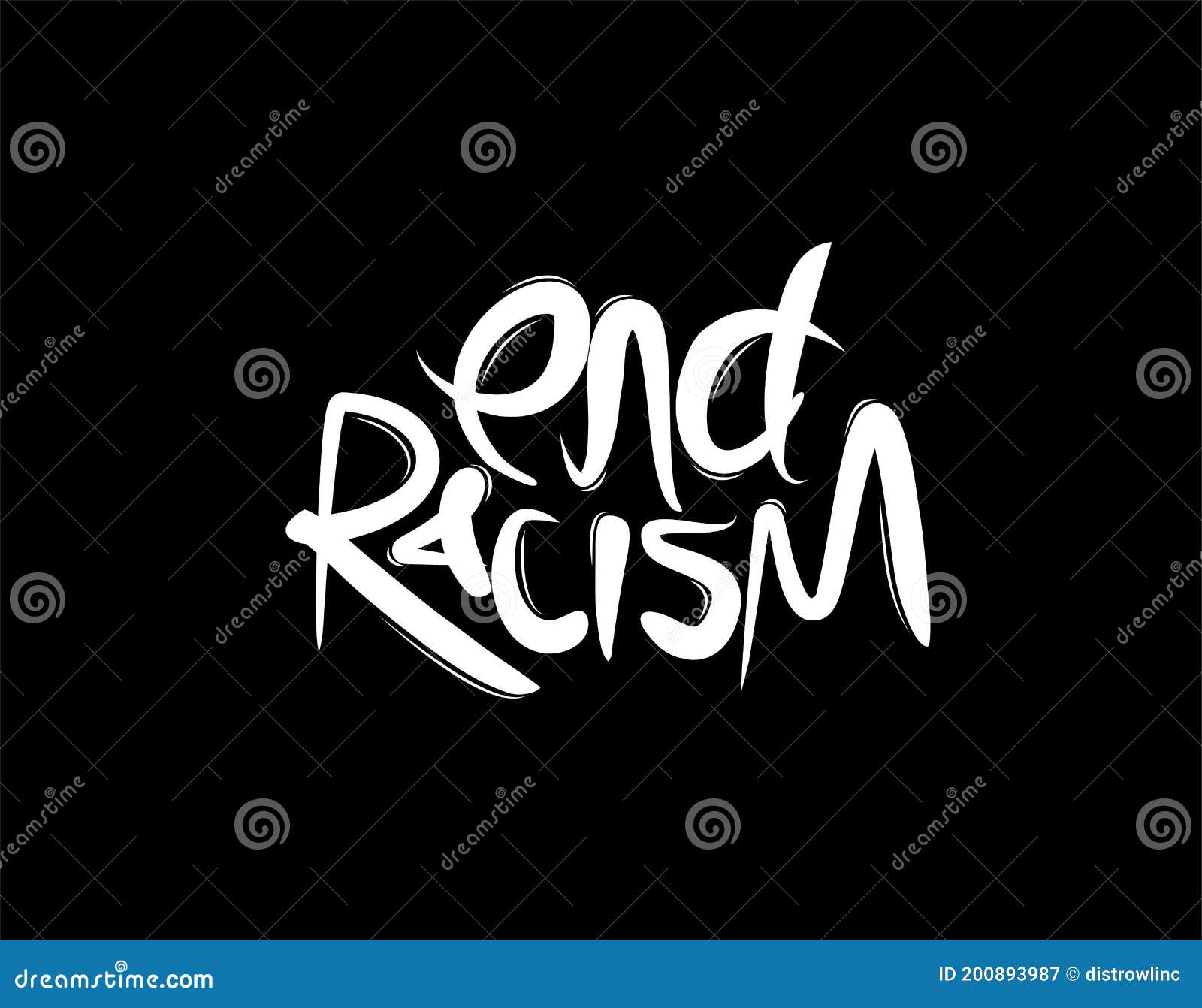 End Racism Lettering Text on Vector Illustration Stock Vector ...