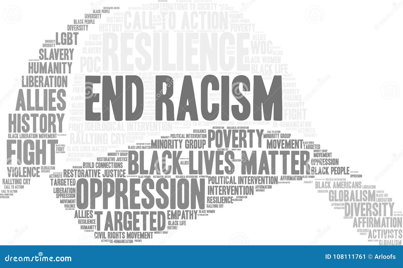End Racism Word Cloud editorial photo. Illustration of media - 108111761