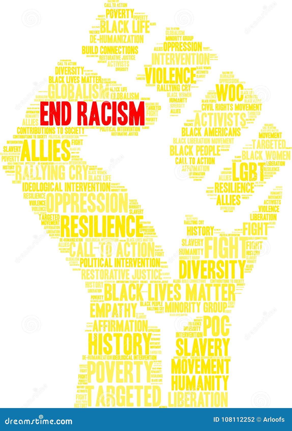 End Racism Word Cloud editorial photography. Illustration of culture ...