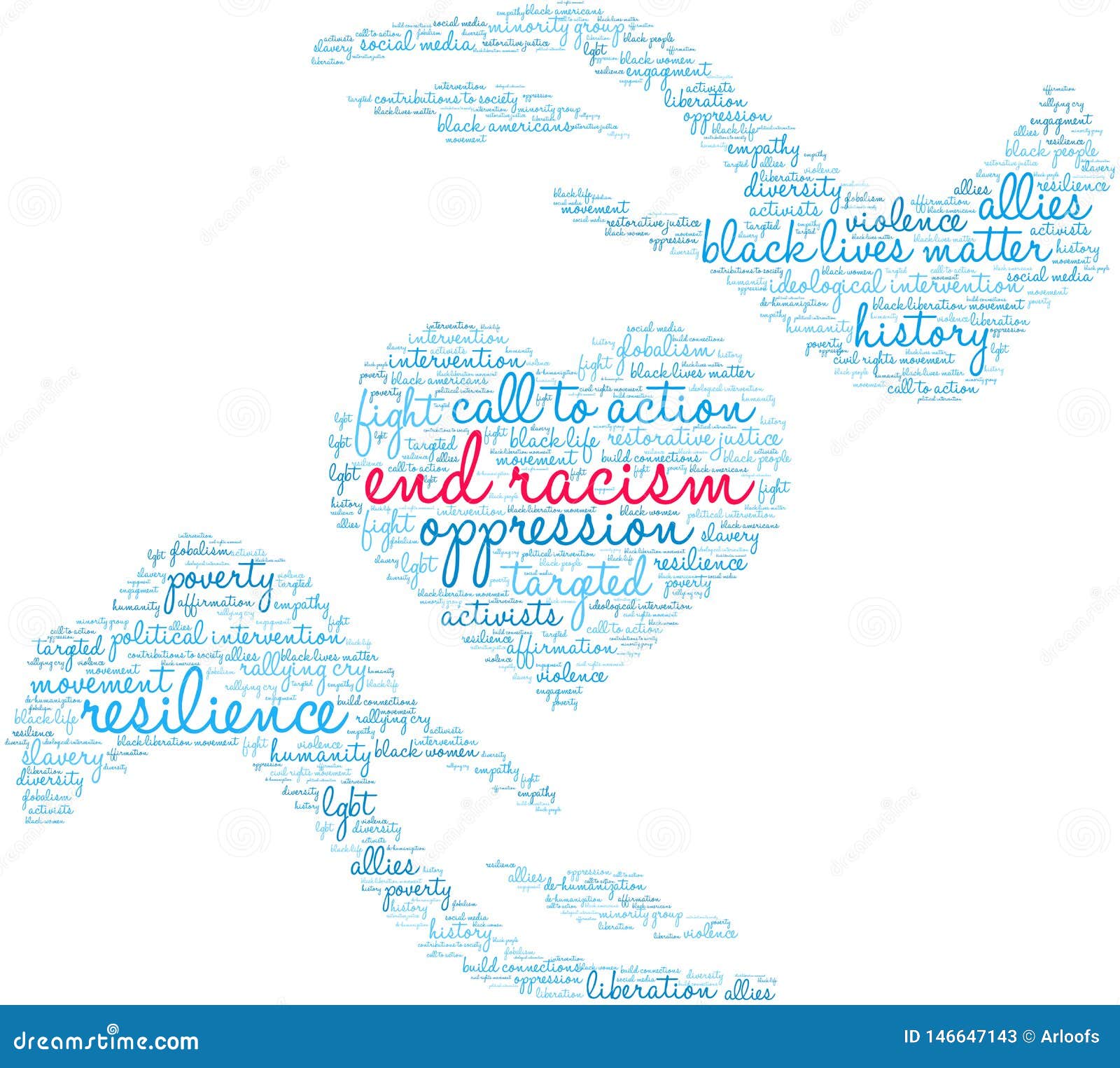 End Racism Word Cloud Cartoon Vector | CartoonDealer.com #103077057