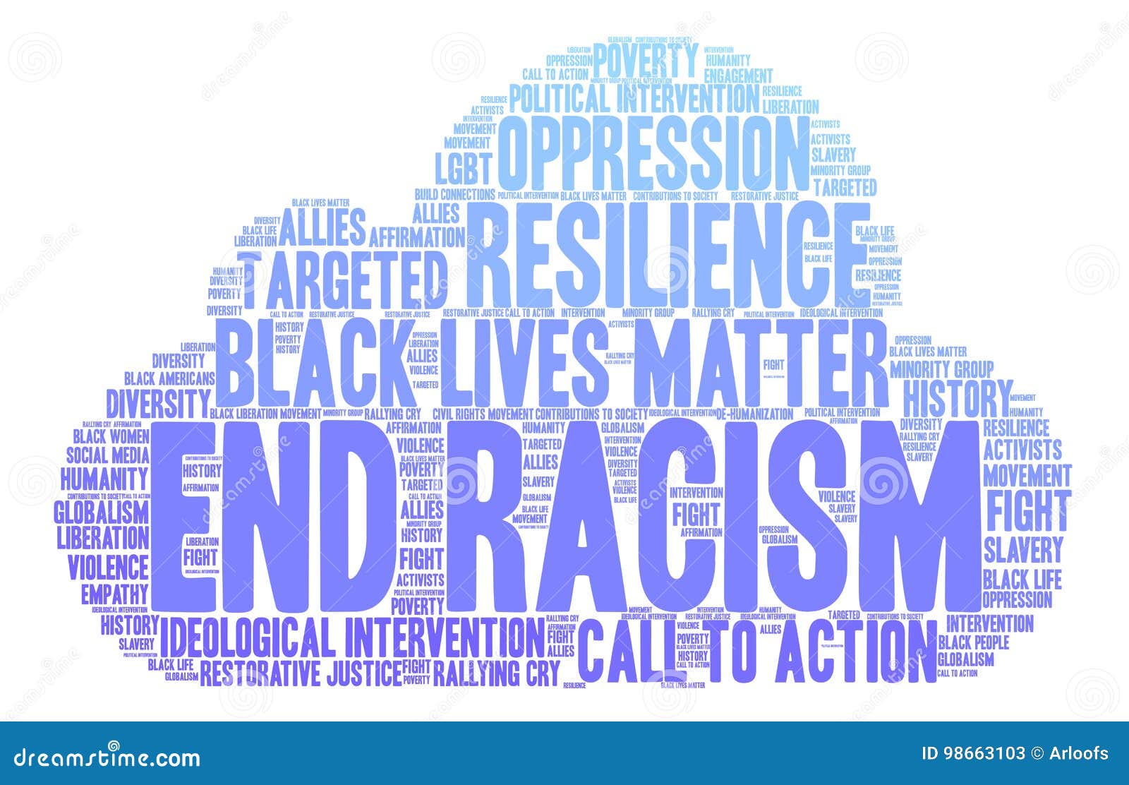 End Racism Word Cloud editorial stock photo. Illustration of life ...