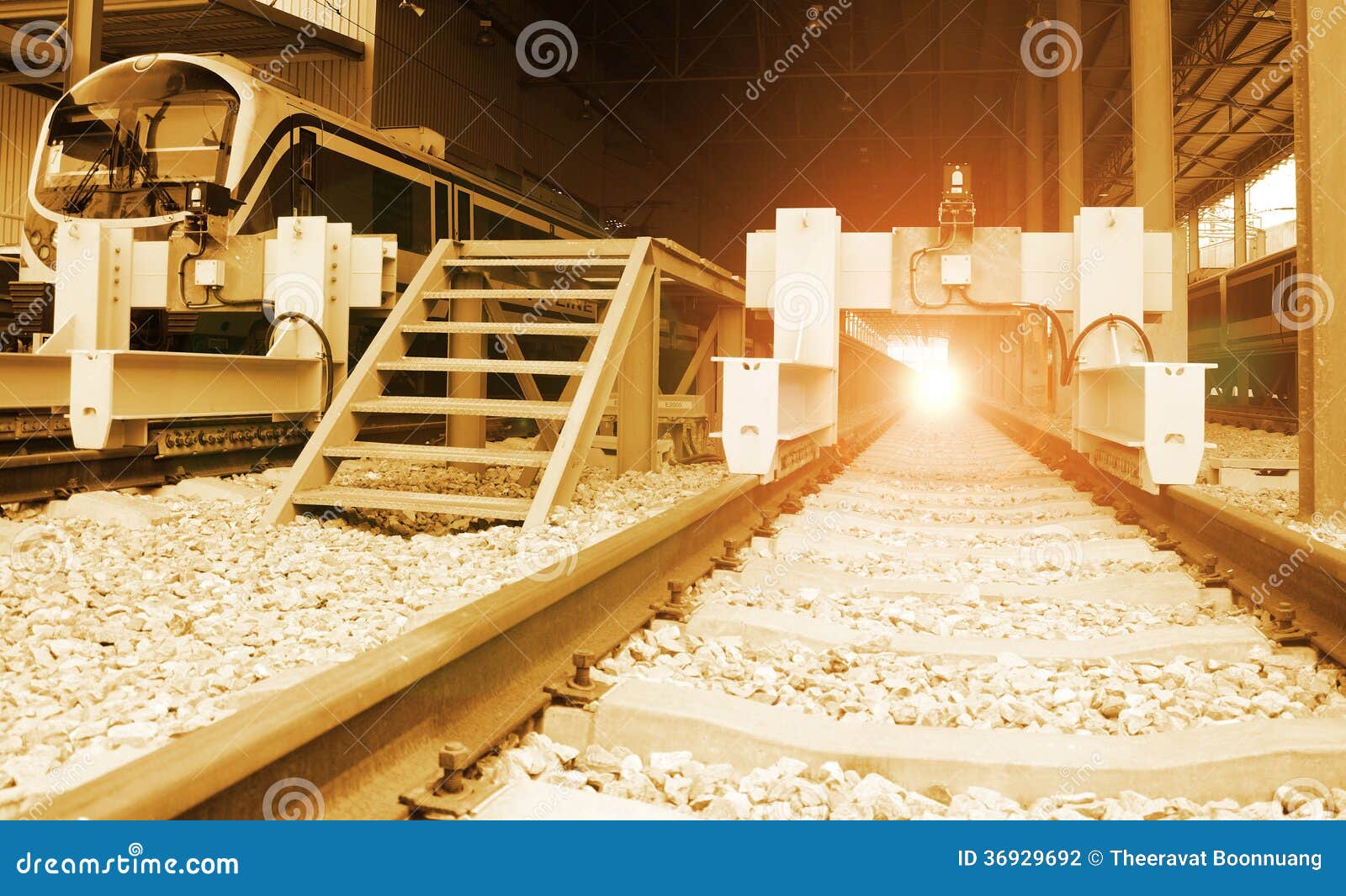 End of rail track stock photo. Image of station, train - 36929692