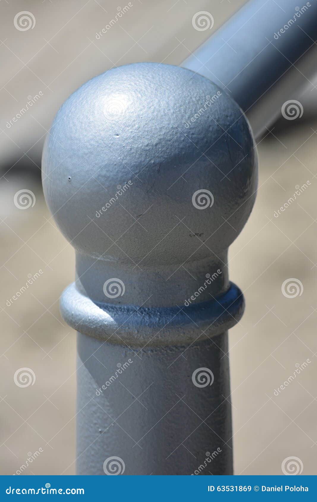 End of railling stock image. Image of ball, grey, railling - 63531869