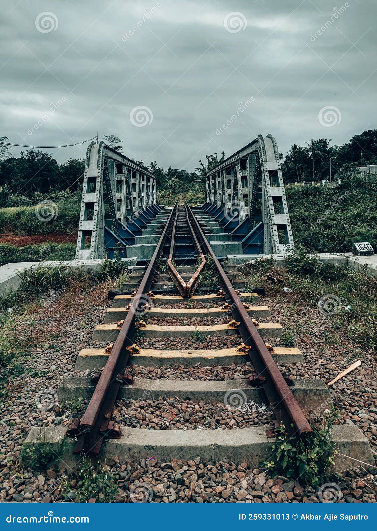 End of the railroad bridge stock image. Image of railroad - 259331013