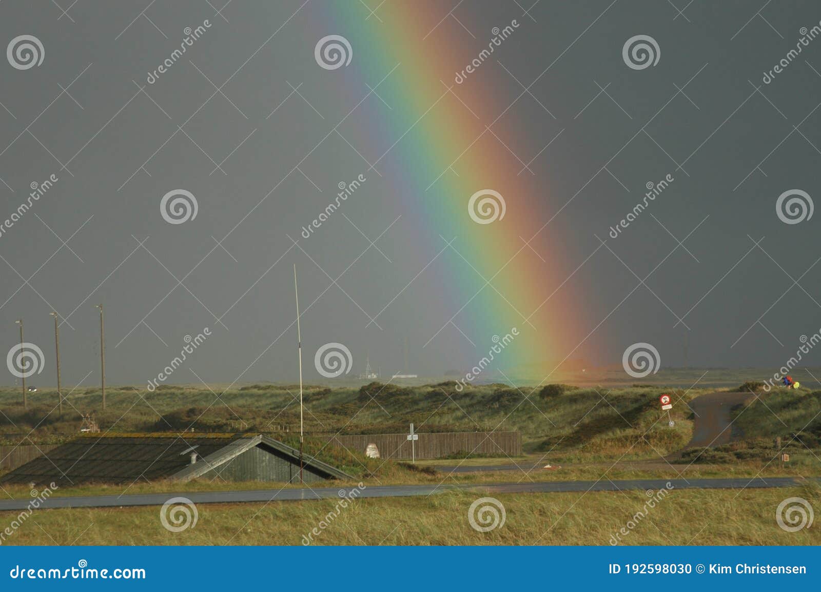 The End of the Rainbow. a Rainbow Seems To Hit the Ground in the Flat ...