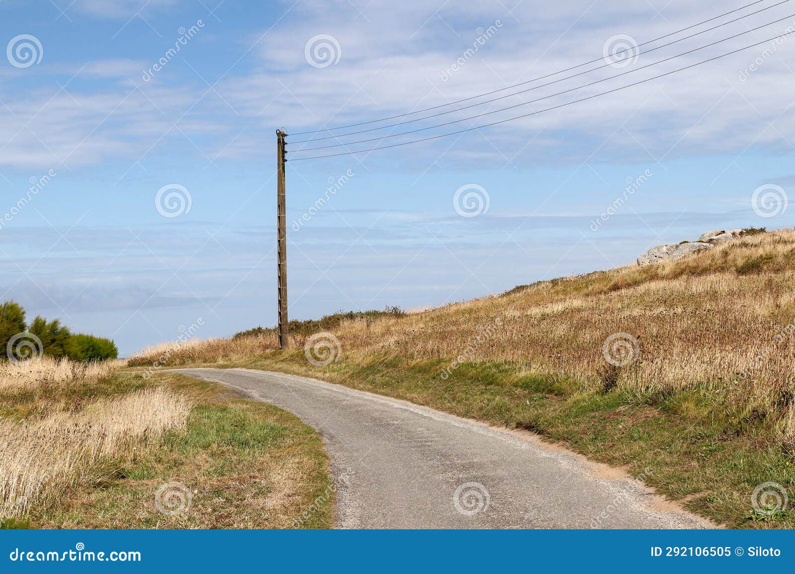 At the End of the Road and Power Lines Stock Image - Image of enegry ...
