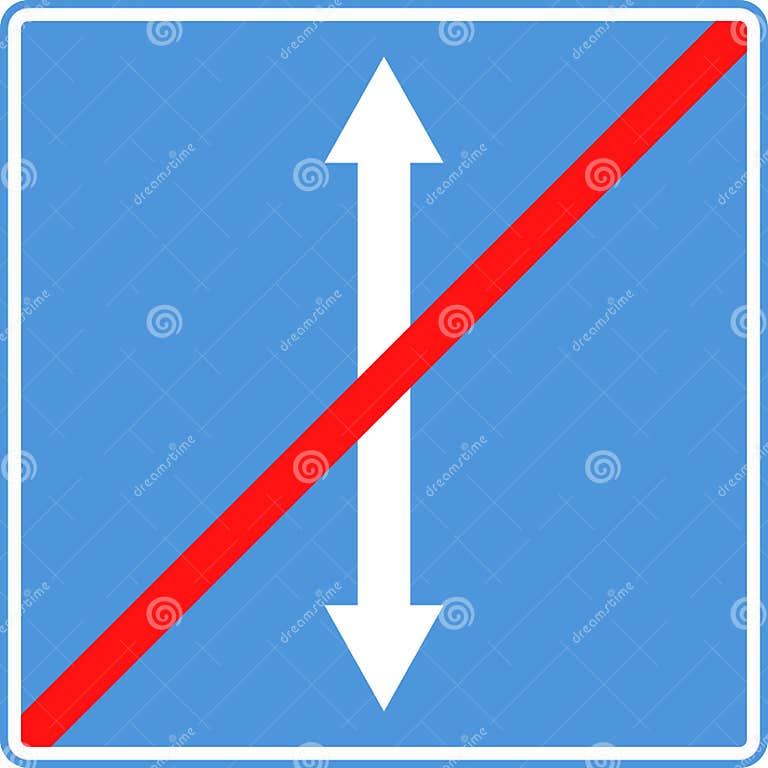 The End of the Road with Reverse Traffic. Stock Vector - Illustration ...