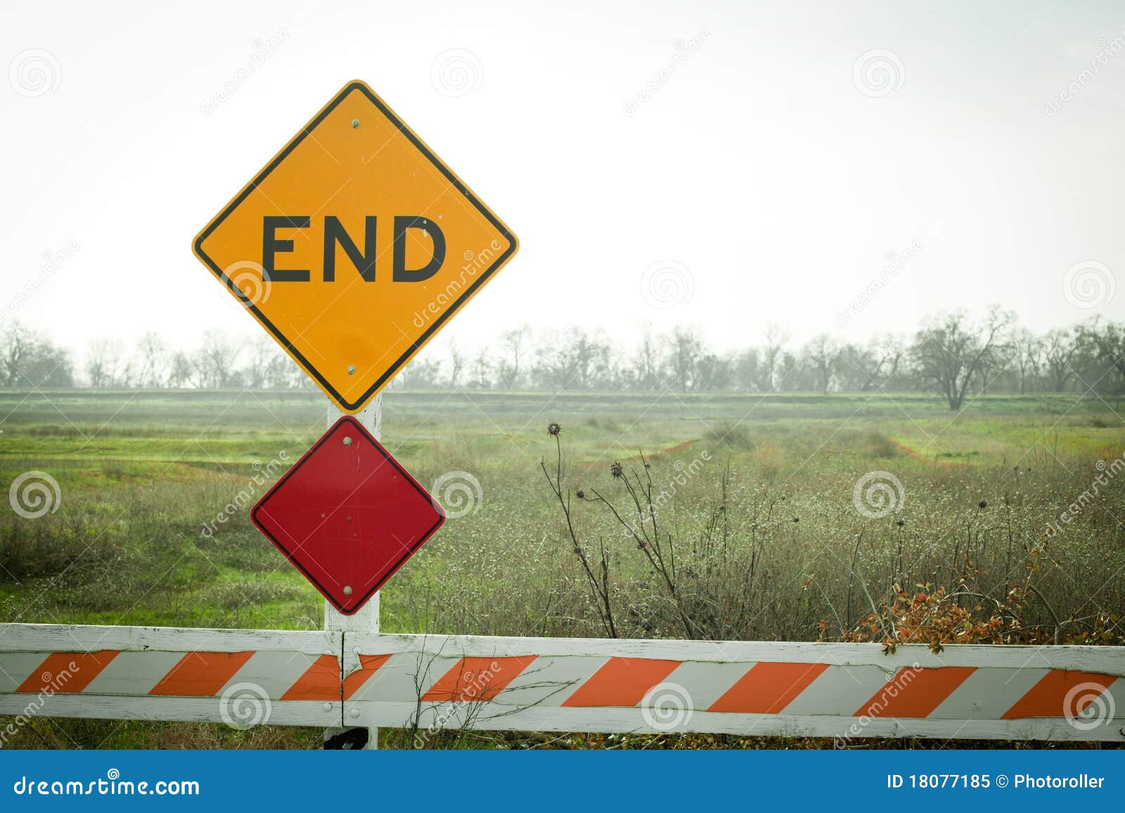 End of the Road Sign stock image. Image of grey, finish - 18077185