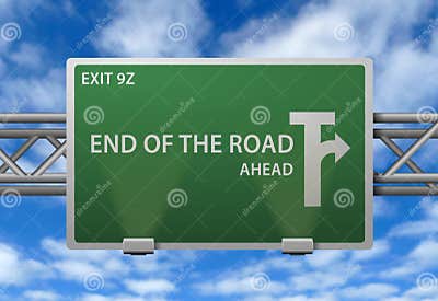 End of the road sign stock illustration. Illustration of overhead - 8387423