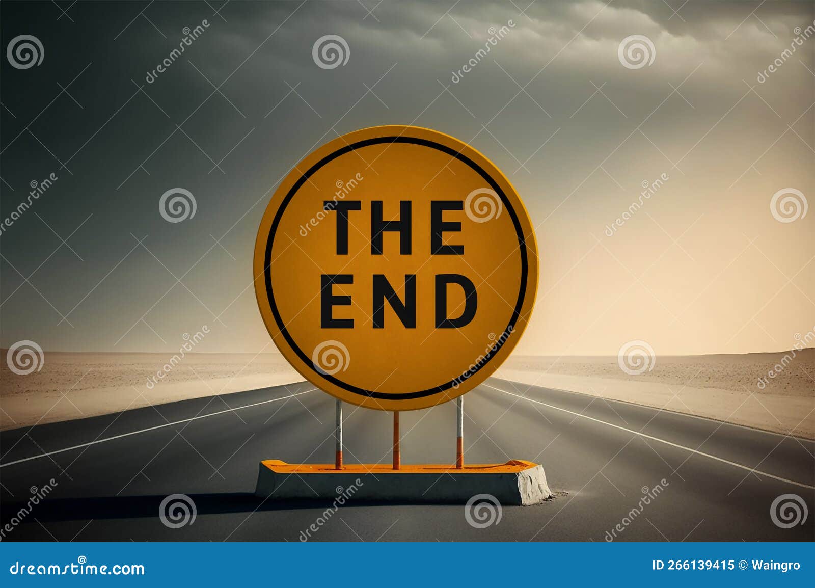 The End - Road Sign Message Stock Illustration - Illustration of close ...