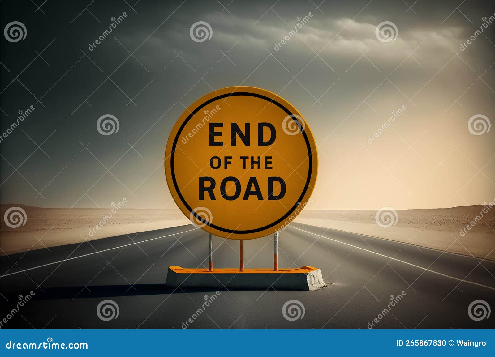 End of the Road - Street Sign Concept Stock Illustration - Illustration ...