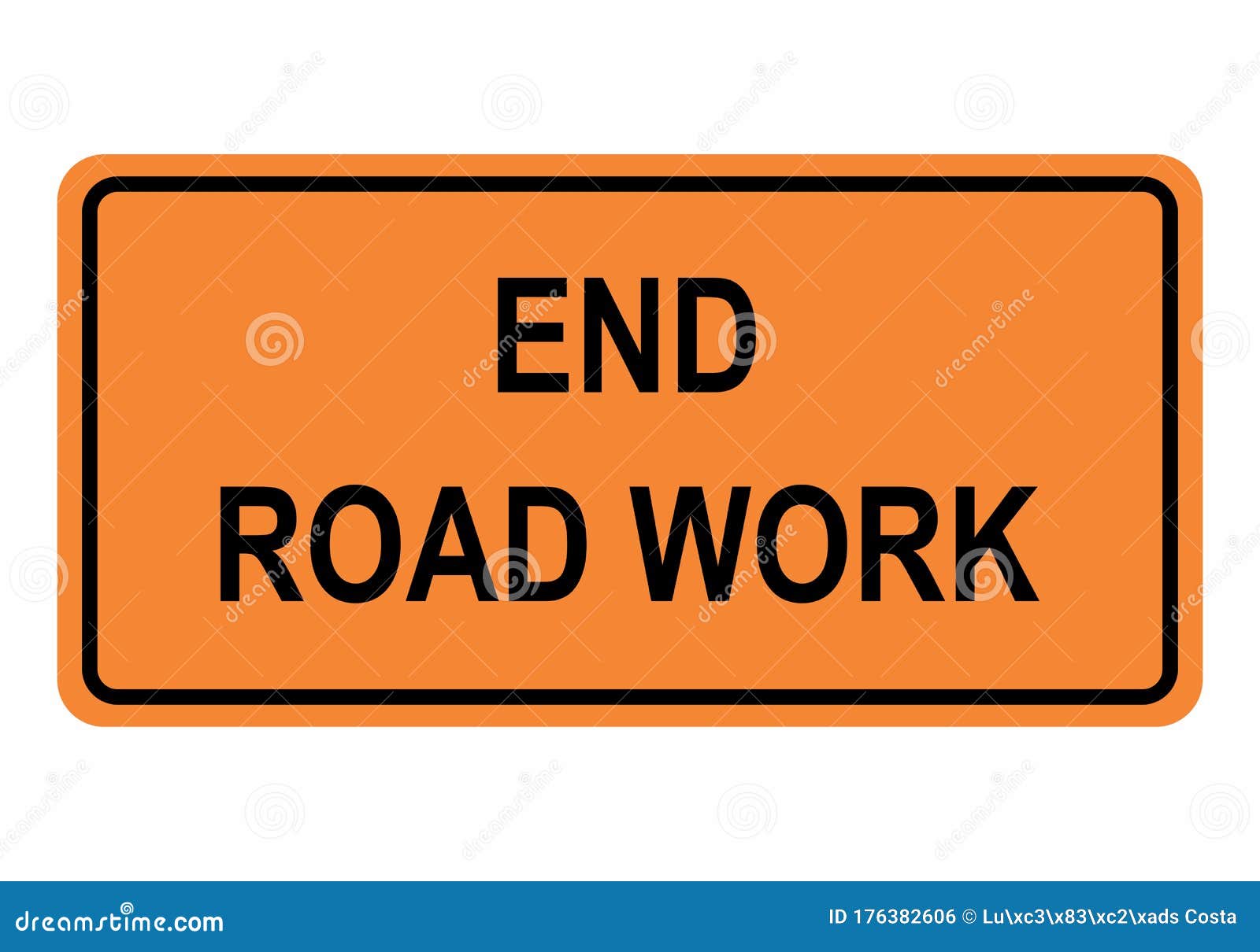 End Road Work Sign stock vector. Illustration of danger - 176382606