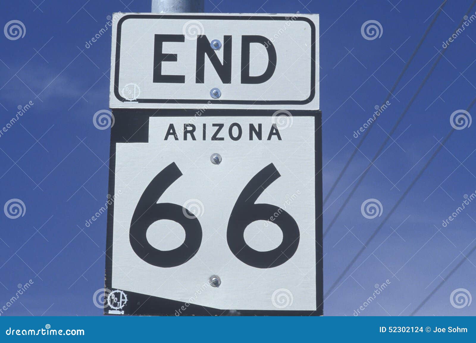 End Route 66 Sign in Arizona Editorial Stock Image - Image of signs ...