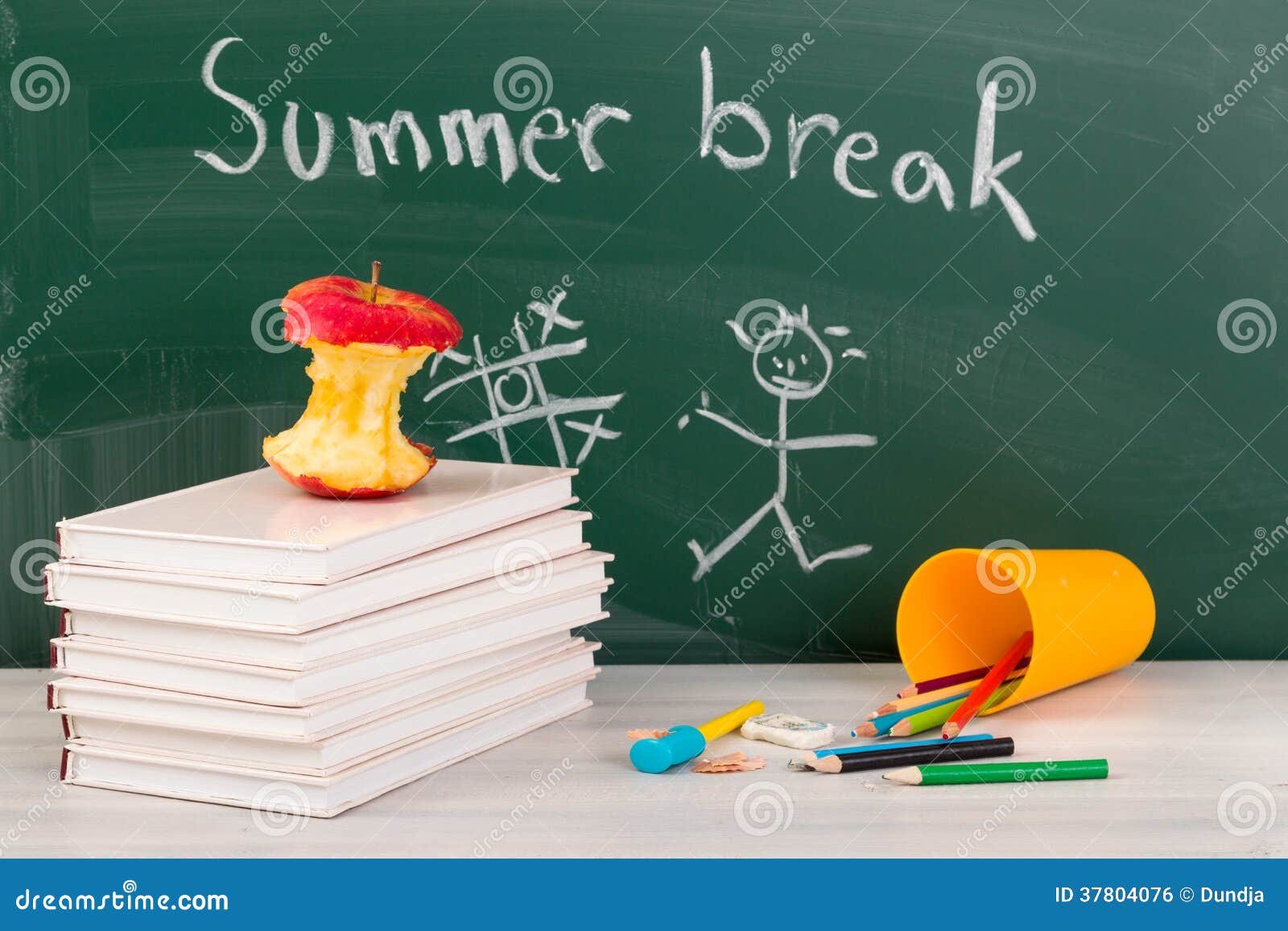 End of School. Summer Break Time Stock Photo - Image of apple ...