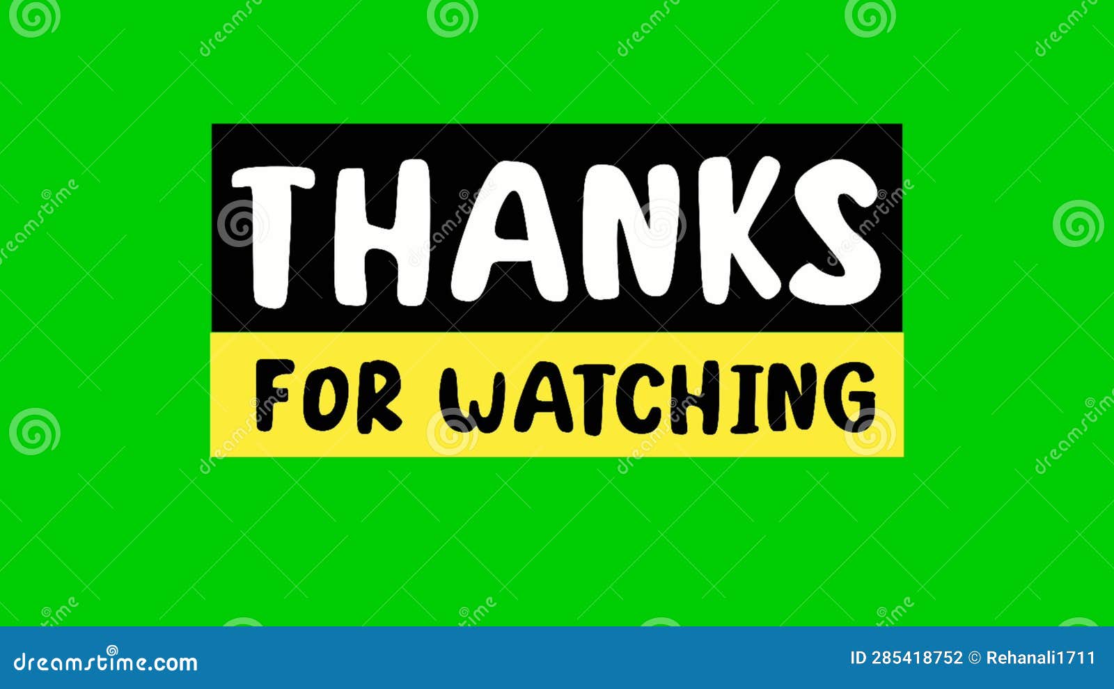 End Screen Animation Text Thanks for Watching on Green Screen Stock ...