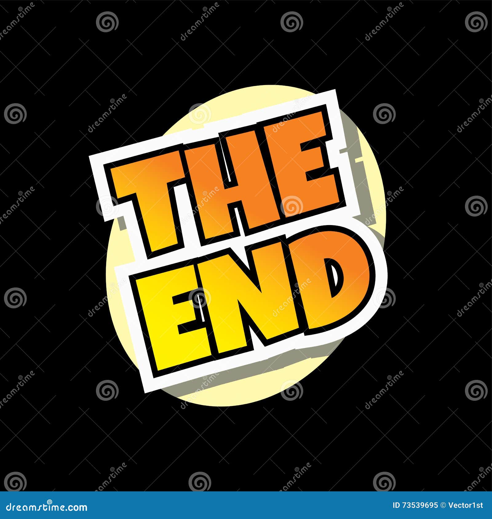 End Screen Retro Comic Text Theme Stock Vector - Illustration of talk ...
