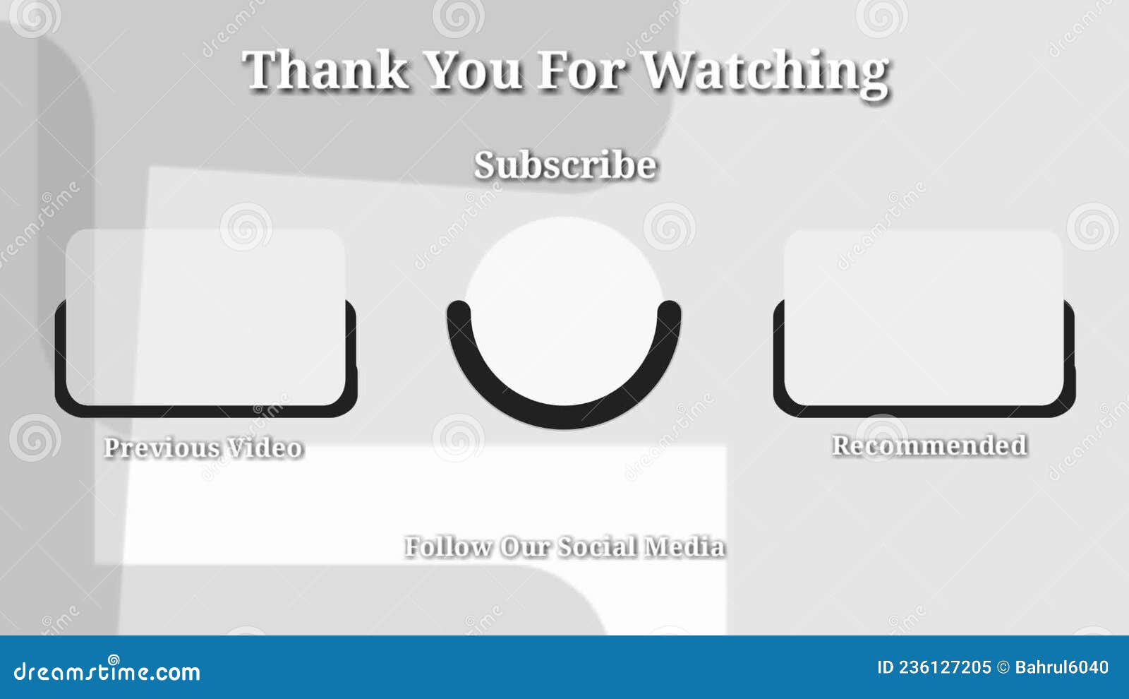 End Screen Video Template, Black White Background Stock Video - Video ...