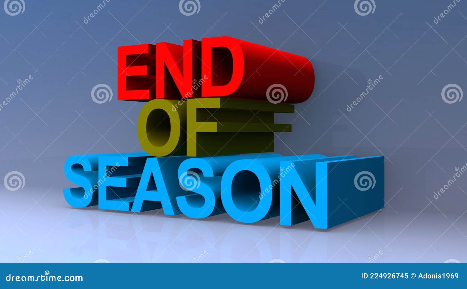 End of season on blue stock illustration. Illustration of blue - 224926745