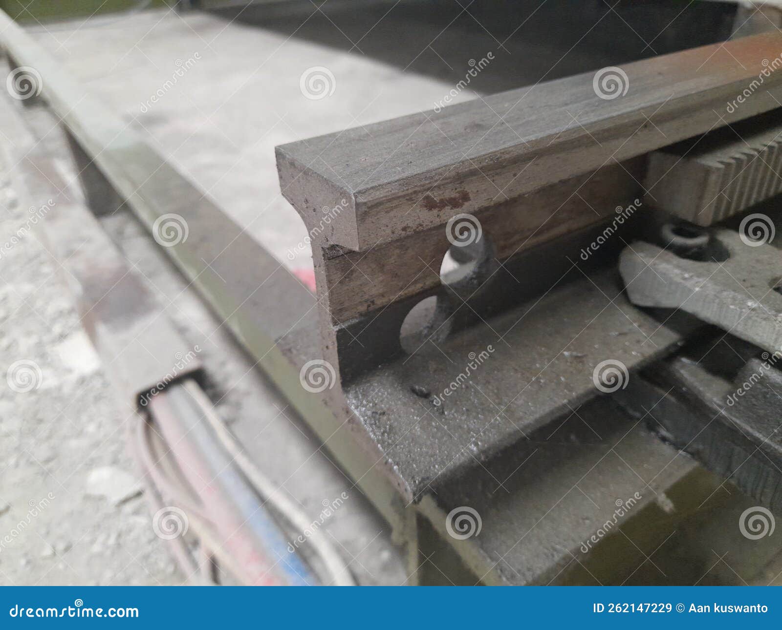 End of a Sheet Metal Cutting Rail Stock Image - Image of flooring ...
