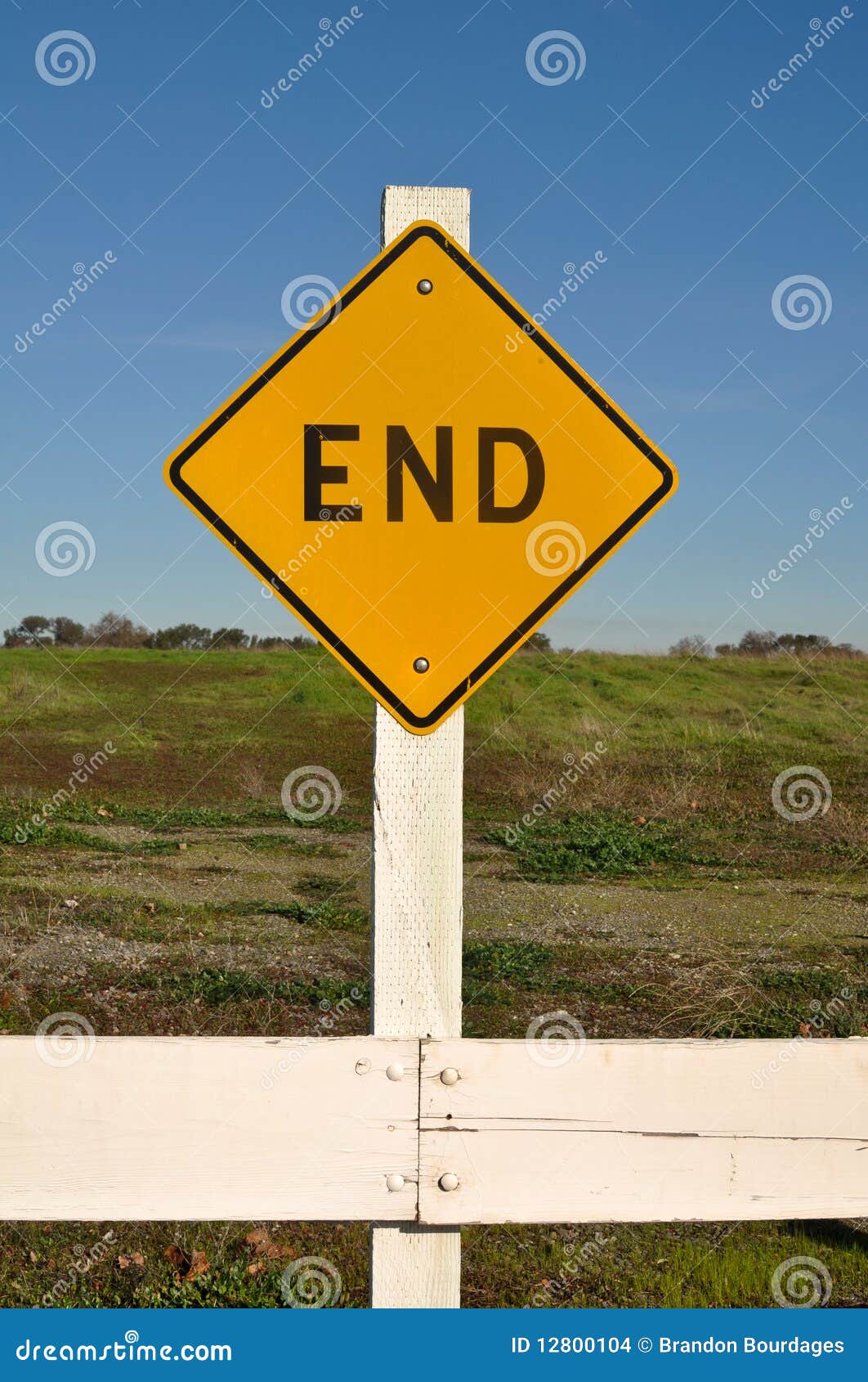 End Sign stock photo. Image of clear, dead, street, rural - 12800104