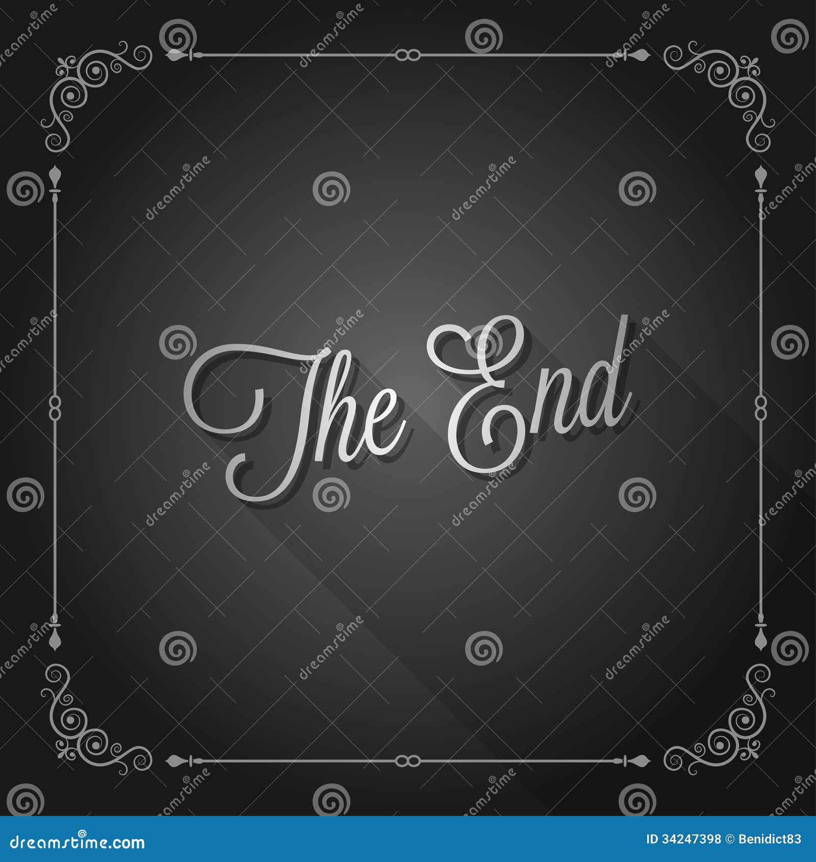 The End Sign Movie Ending Frame Stock Vector - Illustration of ...