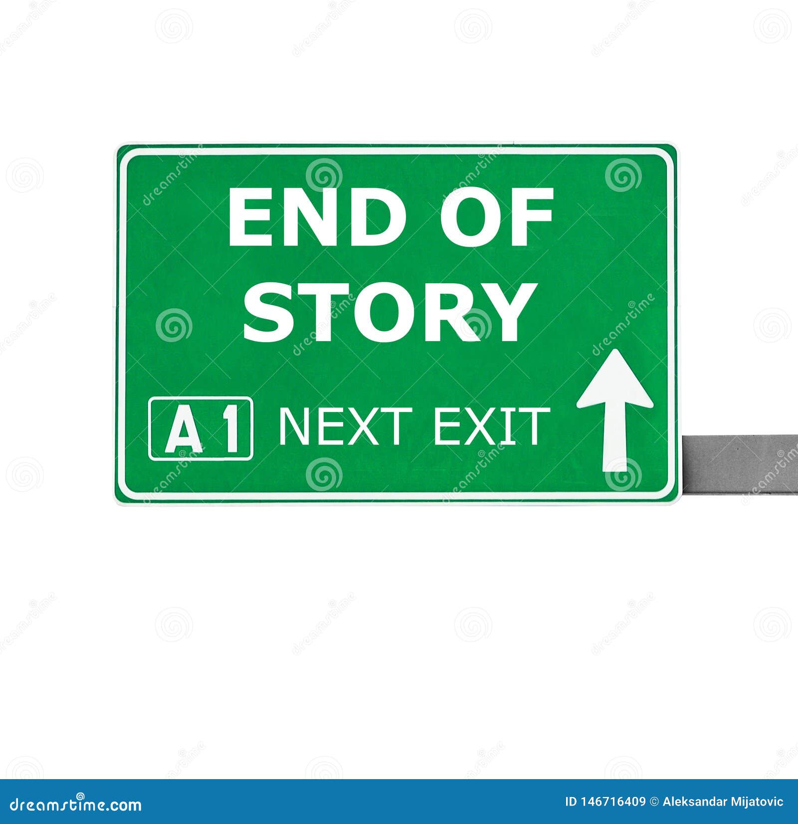 END of STORY Road Sign Isolated on White Stock Image - Image of post ...