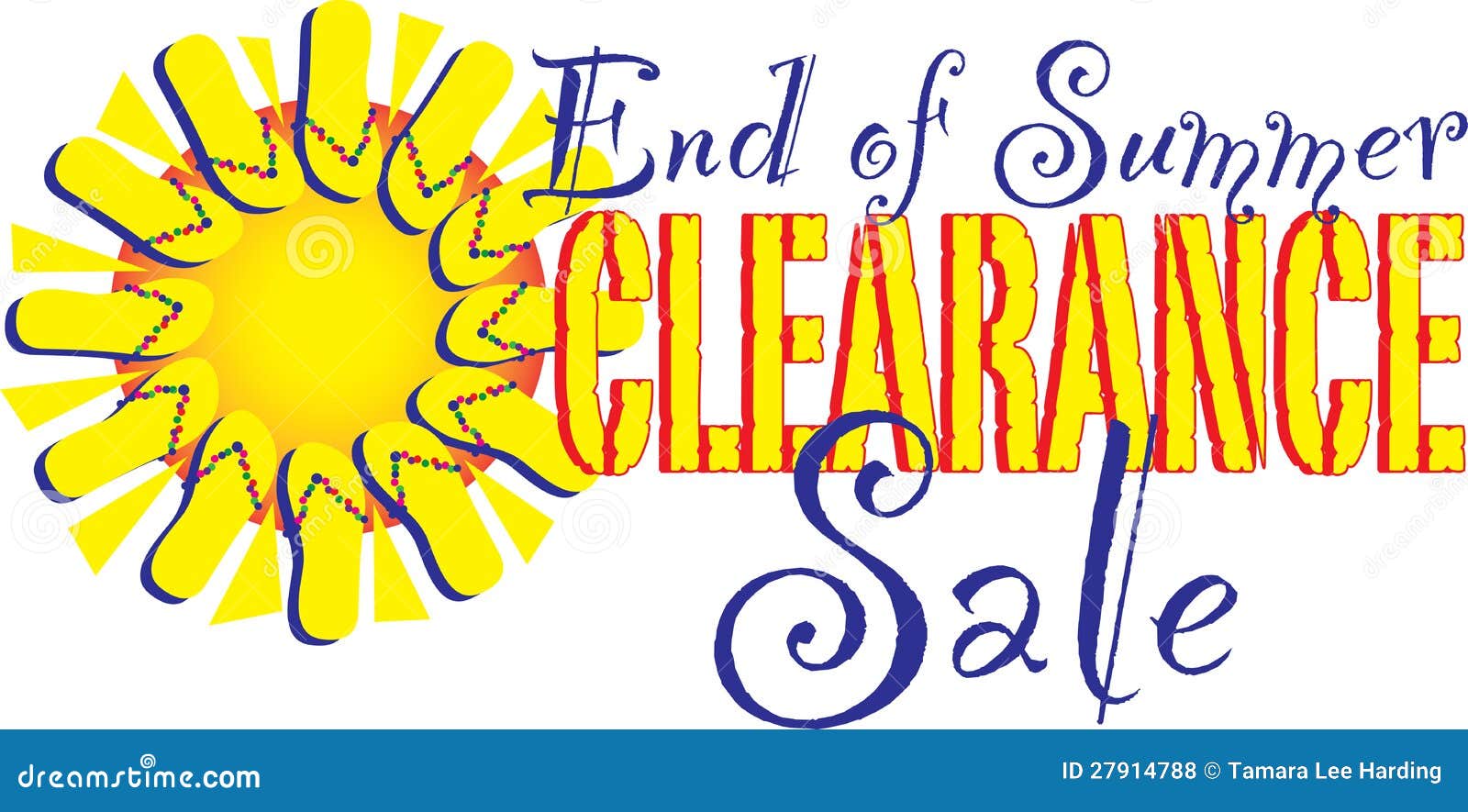 End of Summer Clearance Sale Stock Illustration - Illustration of store ...