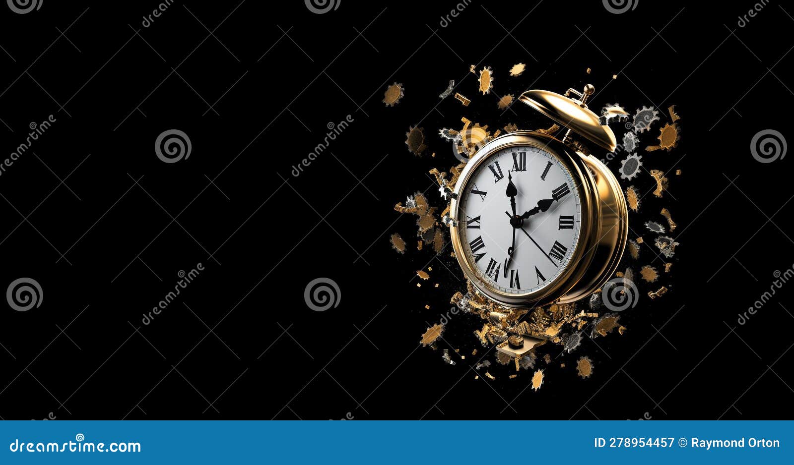 Until the End of Time , Exploding Clock Concept,copy Space Stock Illustration - Illustration of ...