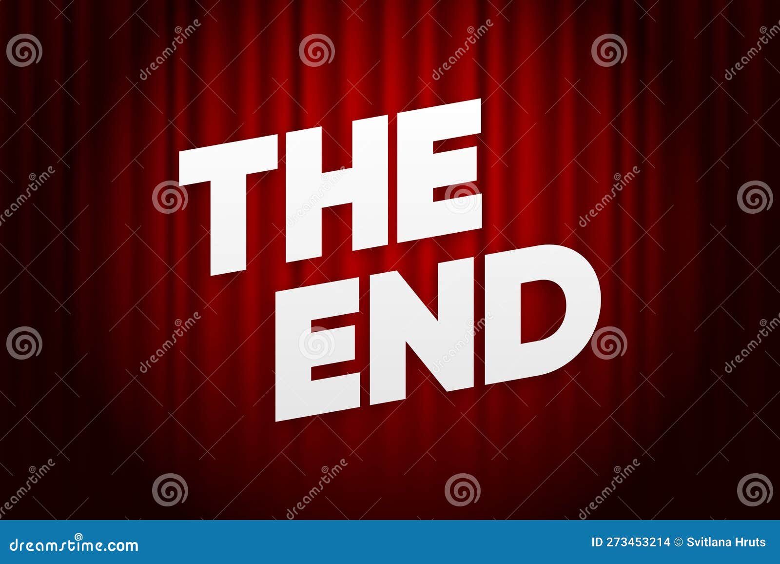 The End Title on Red Background. the End of Cinema or Show. Text on Red ...