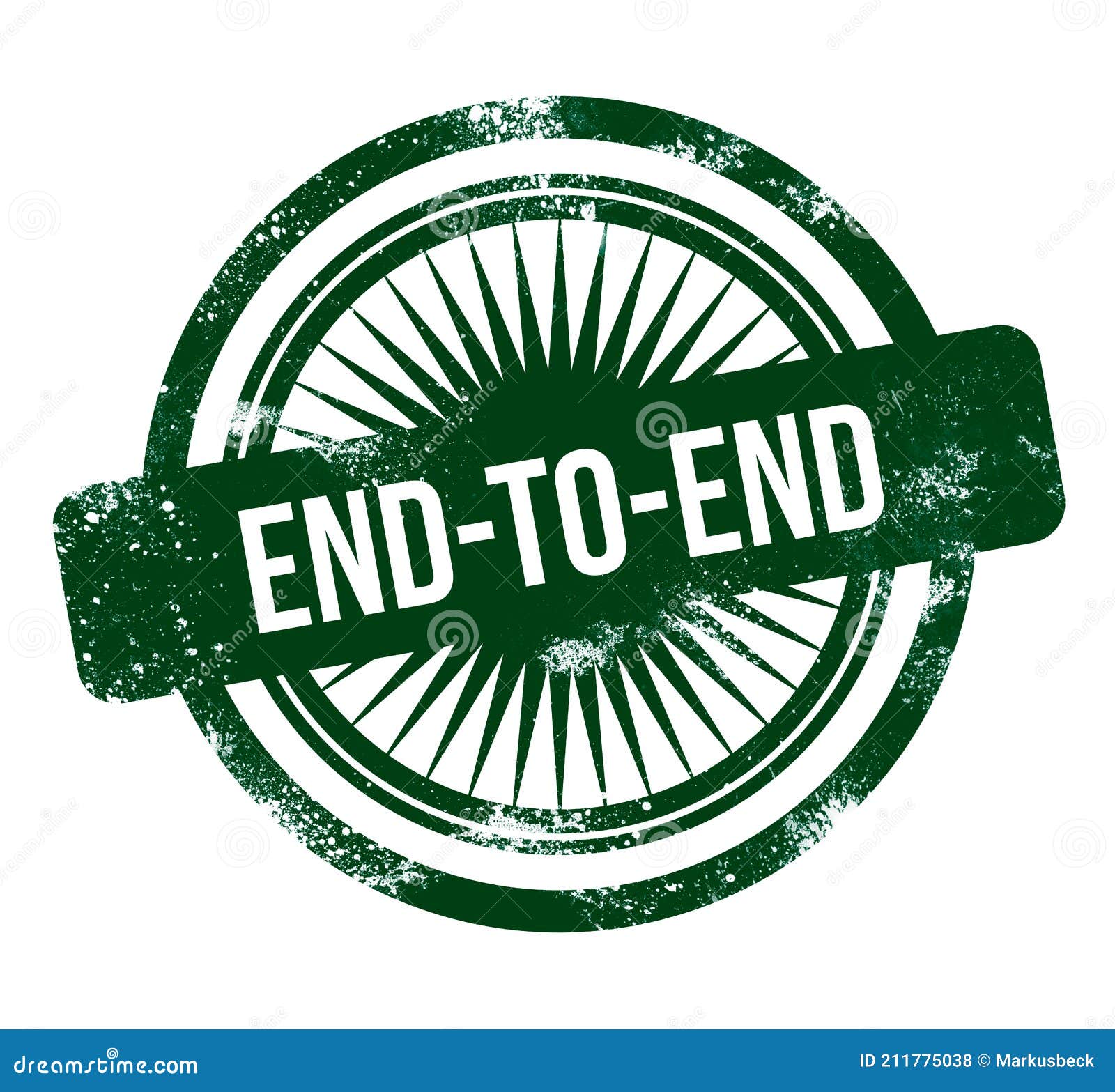 End-to-End - Green Grunge Stamp Stock Illustration - Illustration of ...