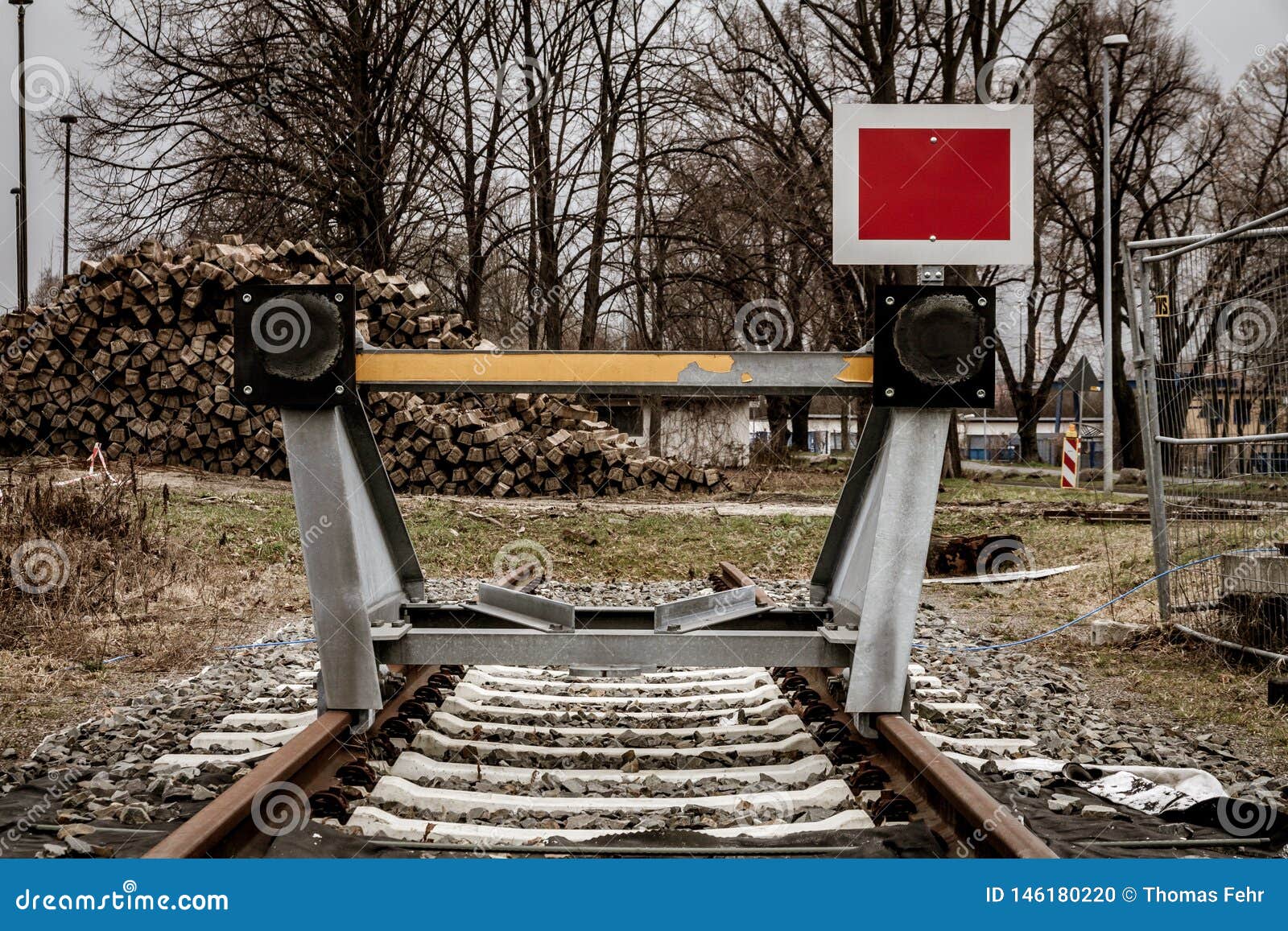 End of the track stock photo. Image of traffic, deadend - 146180220