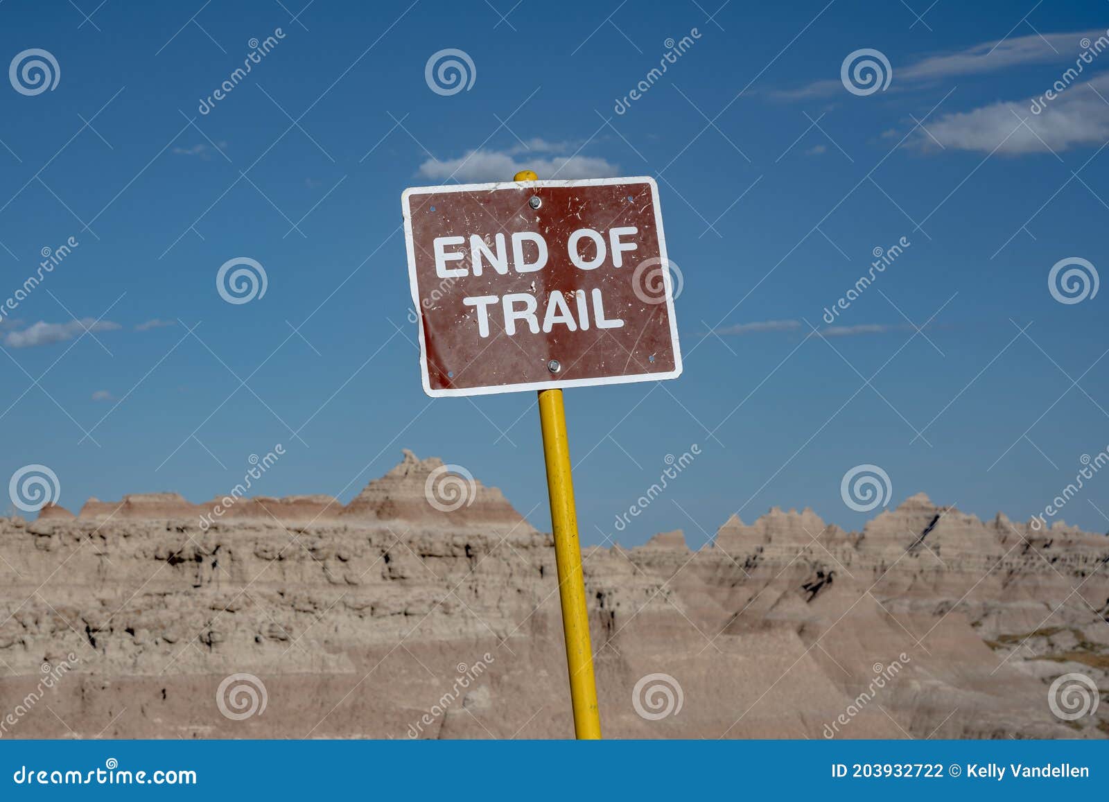 End of Trail Sign in Badlands Stock Photo - Image of tourism, stone ...