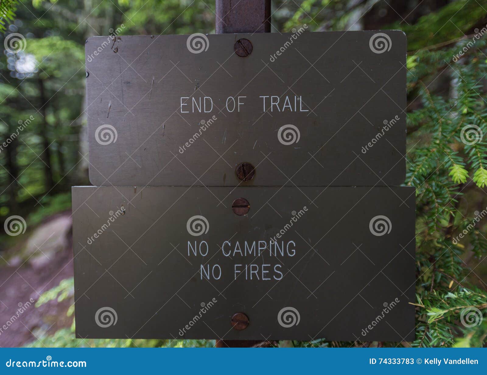 End of Trail Sign stock image. Image of lake, hiking - 74333783