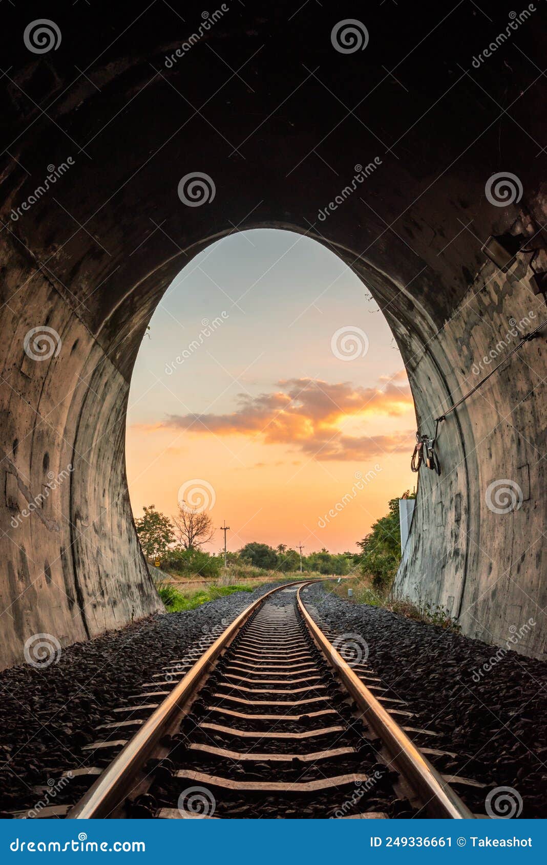 End of the train tunnel stock image. Image of architecture - 249336661
