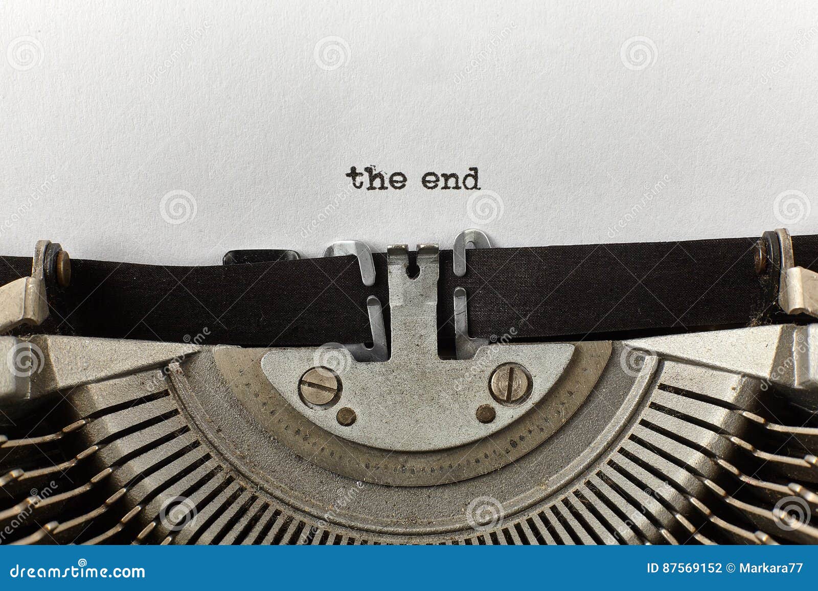 `the End` Typed Words on a Vintage Typewriter Stock Photo - Image of ...