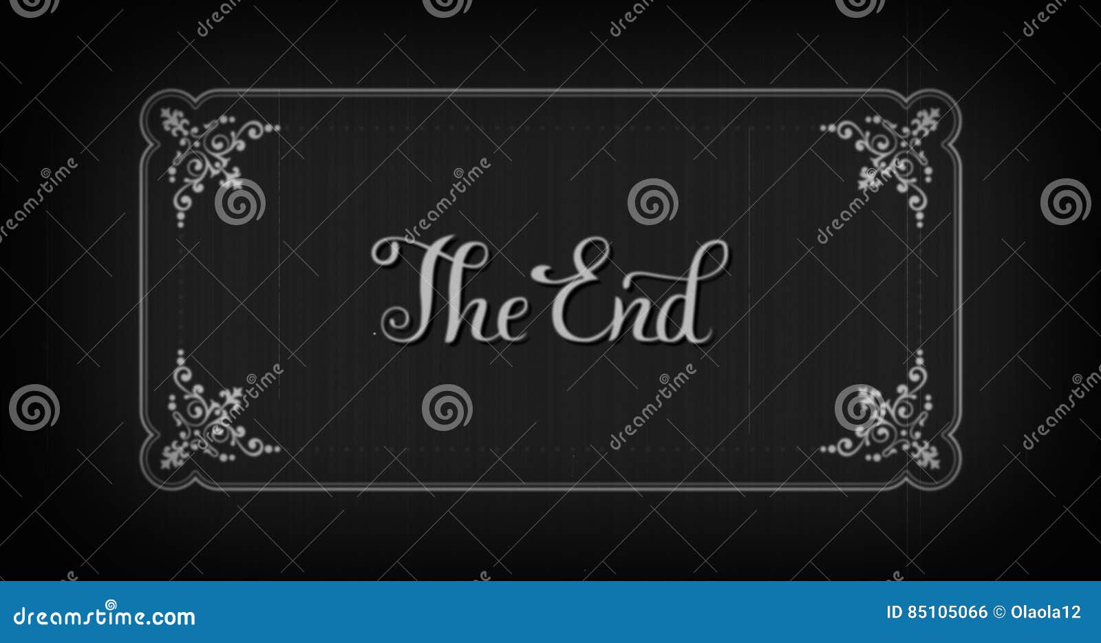 The End Typography Old Movie Animation Title Screen. Stock Illustration ...