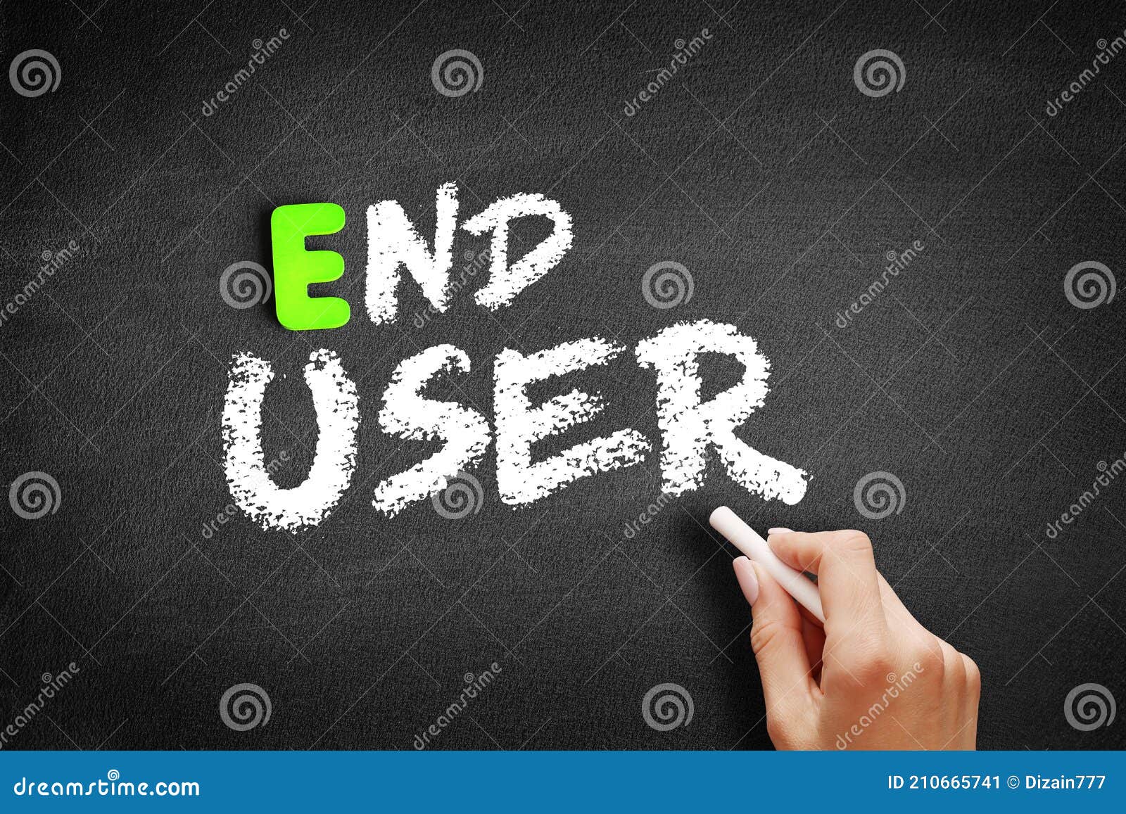 End User Text on Blackboard, Concept Background Stock Image - Image of ...