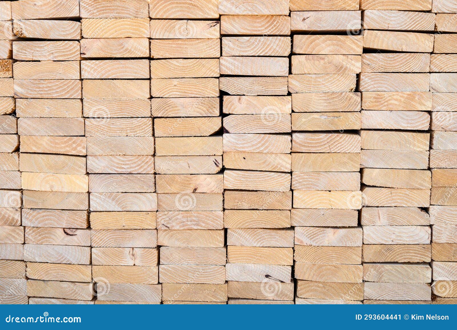 End View of a Stack of Lumber, Materials for Building a New House Stock ...