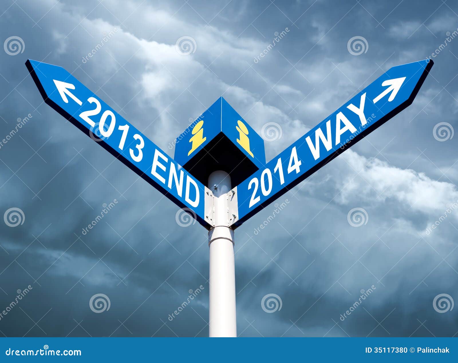 2013 End and 2014 Way Signs Stock Photo - Image of perspective, annual ...