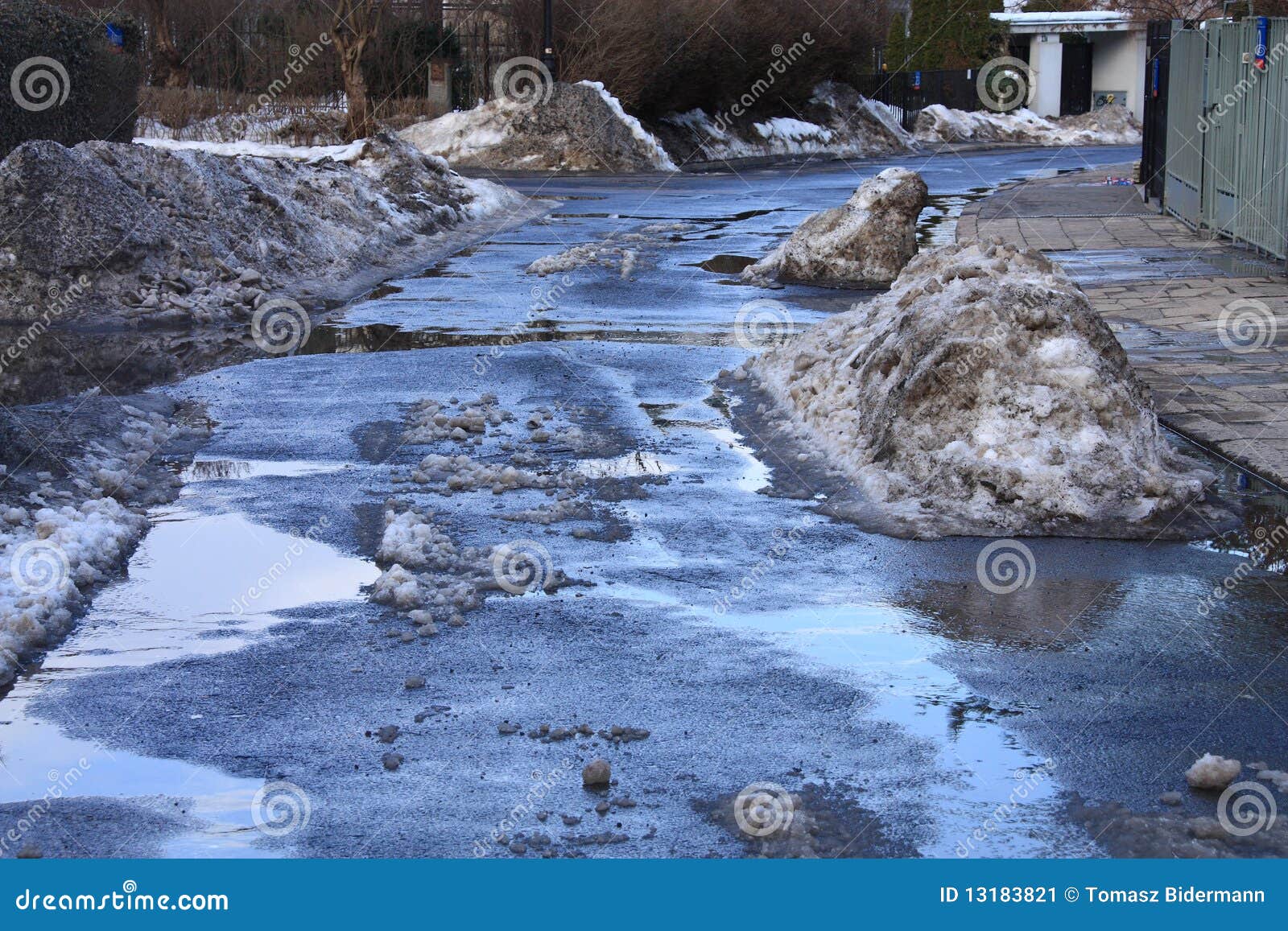 End of winter stock image. Image of reflection, puddle - 13183821