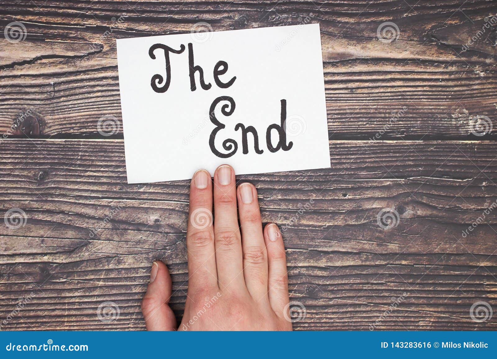 The end and woman hand stock photo. Image of equipment - 143283616