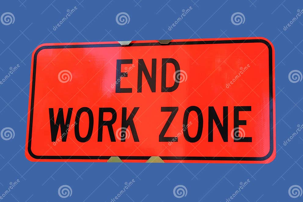 End of work zone sign stock image. Image of area, building - 1812379