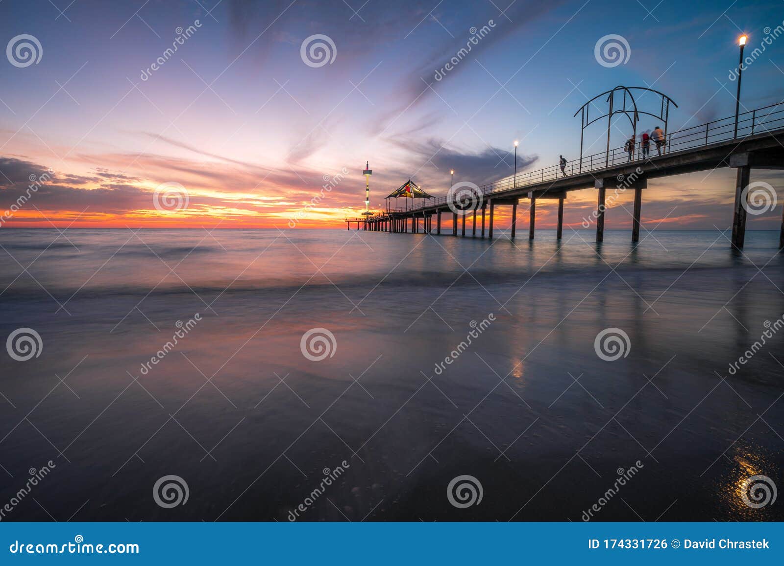 Sunset at Brighton Jetty, Adelaide, South Australia Stock Photo - Image ...