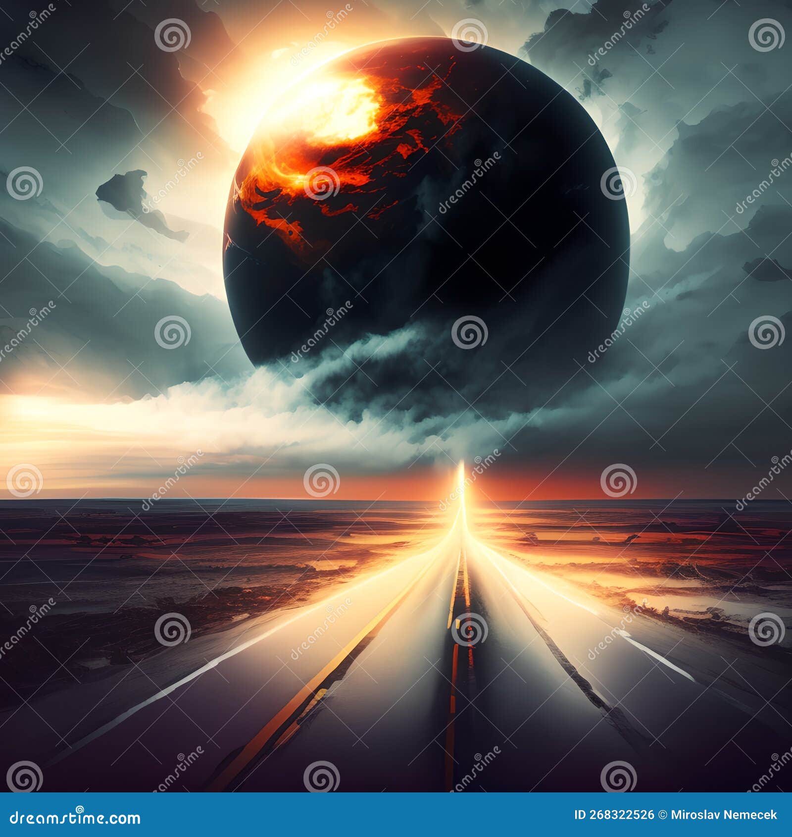 End of the World, Generative AI Illustration Stock Illustration ...